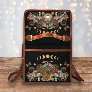 Witch Canvas Satchel Bag, Faecore Goblincore Witchcore Cross Body Bag ...