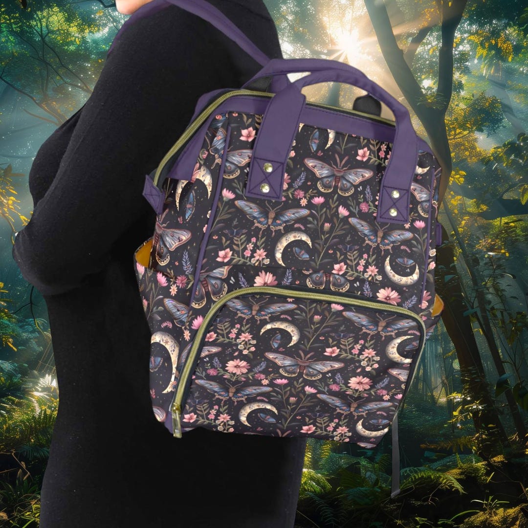 Night Garden Moons Butterflies Backpack, Cute Witchy Celestial Laptop ...