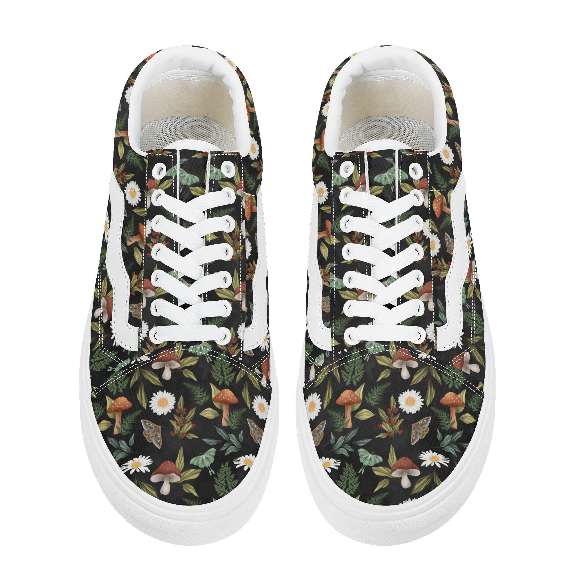 Dark Forest Goblincore Women's Old School Skate Style Sneakers, Dark ...