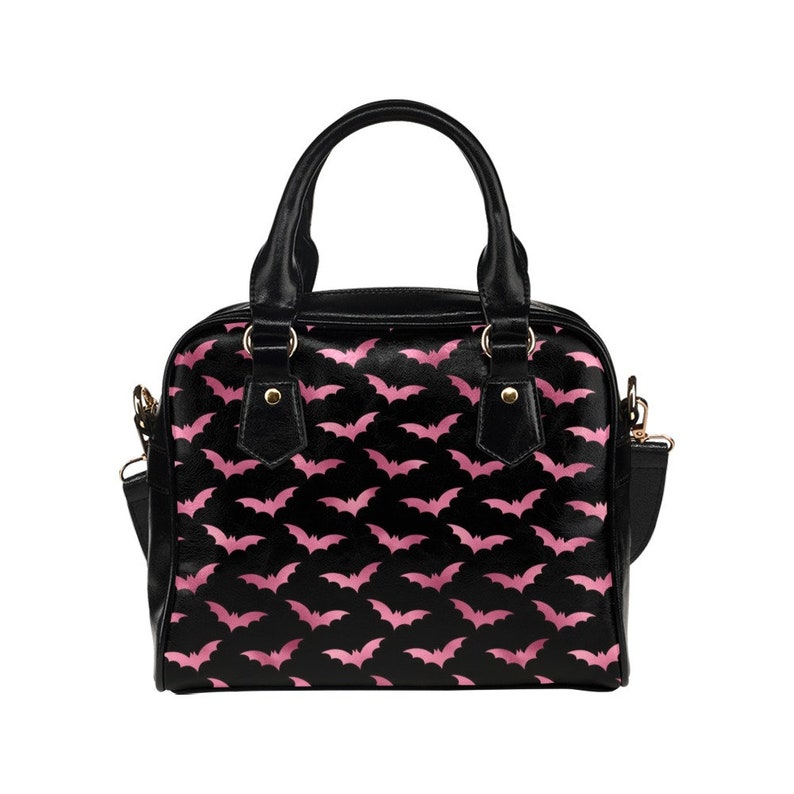 Pink Bats Bag, Pastel Goth Hot Pink Bats Purse, Vegan Leather Witchy ...