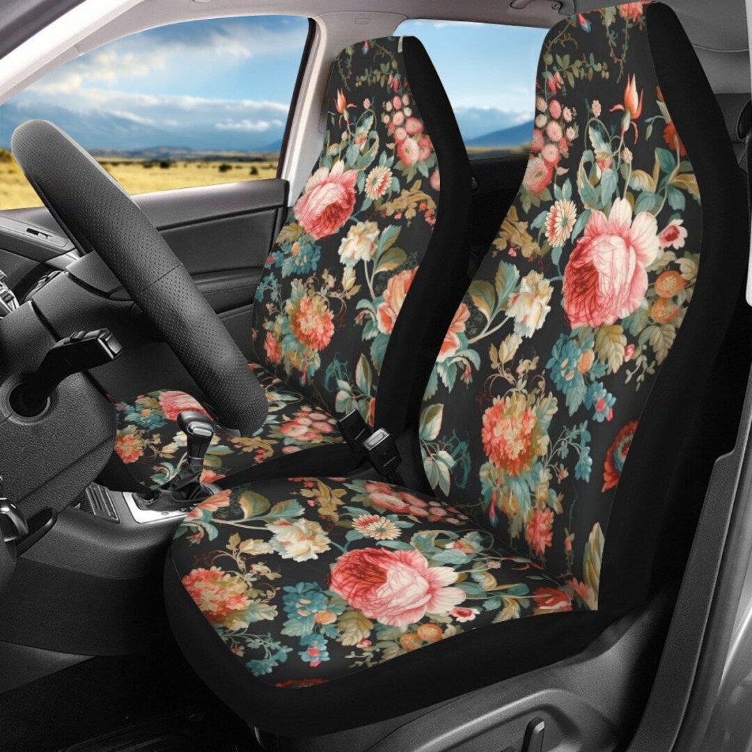 Cottagecore Rose Chintz Seat Covers, Floral Car Seat Covers, Roses Car ...