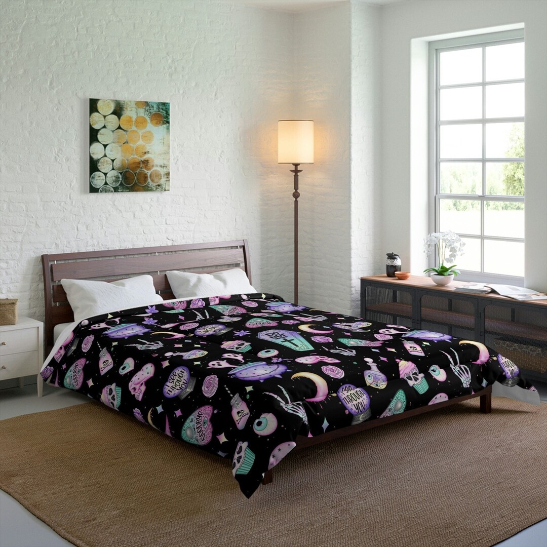 Pastel Witchy Comforter Queen, King Twin Dark Sweet Witchcore Bedding ...