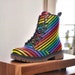 Rainbow Boots Rainbow Stripes Vegan Leather Combat Boots - Etsy