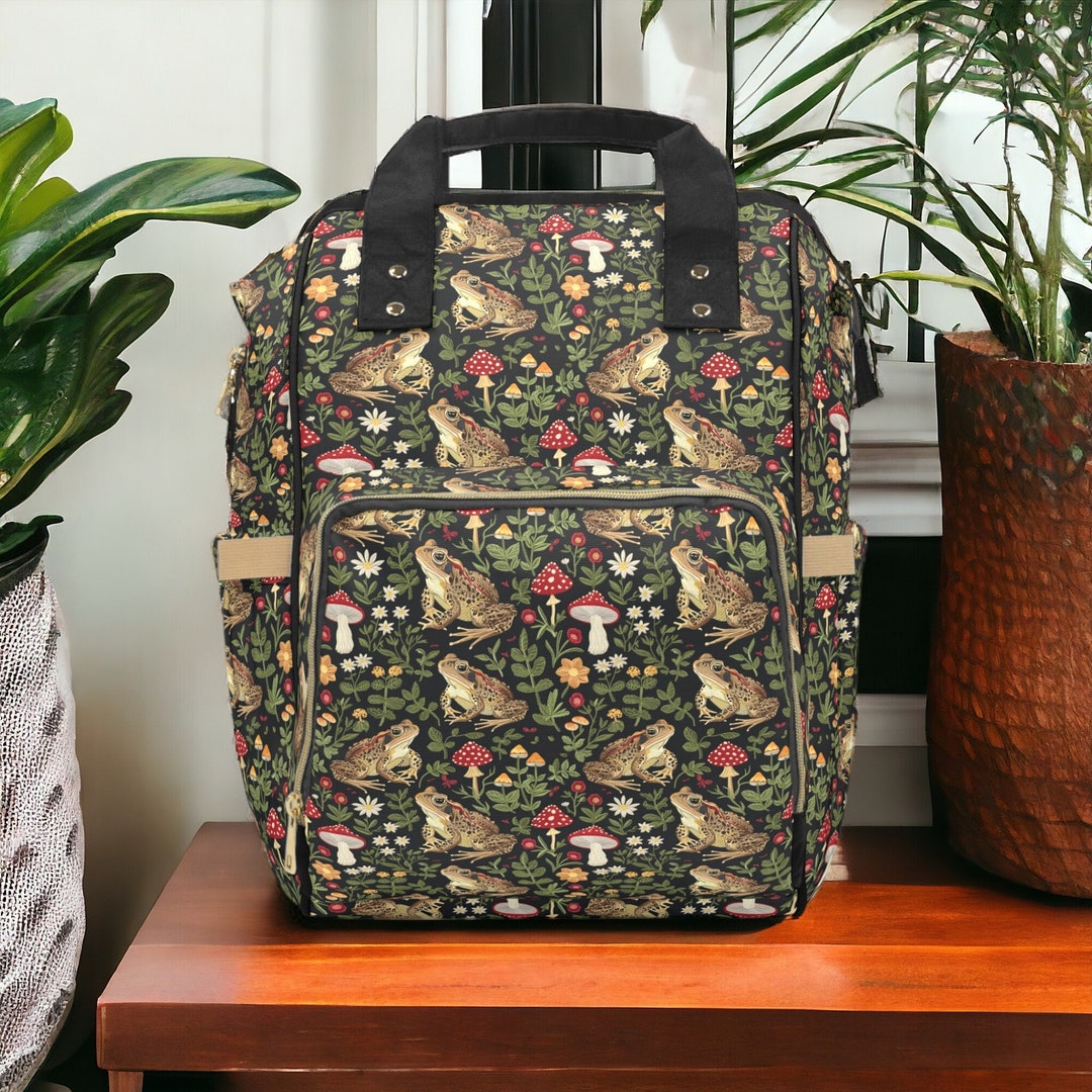 Cottagecore Toads & Mushrooms Multifunction Diaper Backpack, Storybook ...