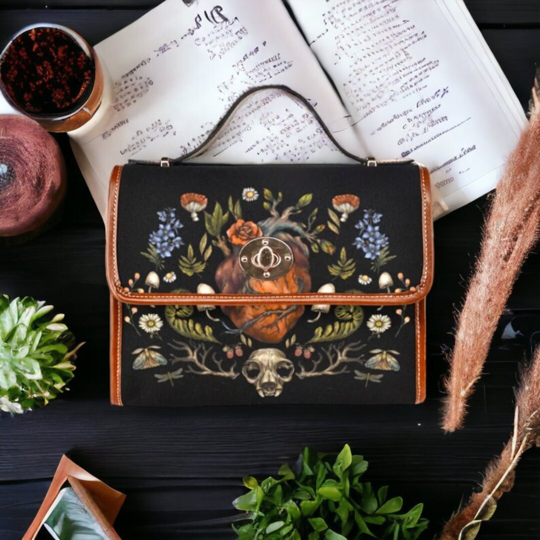 Goblincore Canvas Satchel Bag, Dark Cottagecore Witchcore Cross Body ...