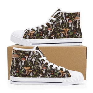 Dark Forest Mushroom High Top Sneakers, Witchy Goblincore Mushroomcore ...