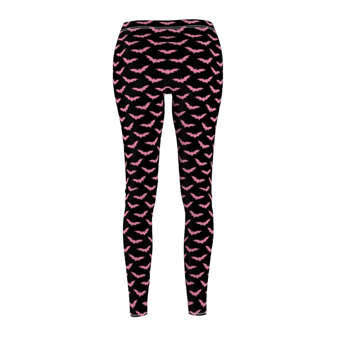 Pastel Goth - Pink Bats on Black Leggings, Kawaii Bats Leggings, Creepy ...