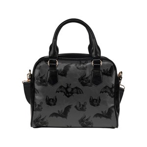 Gothic Bats Handbag, Dark Cottage Goth Vegan Leather Cross-body Purse ...