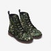 Dark Forest Ferns & Flowers Vegan Boots, Cottagecore Combat Boots, Dark ...