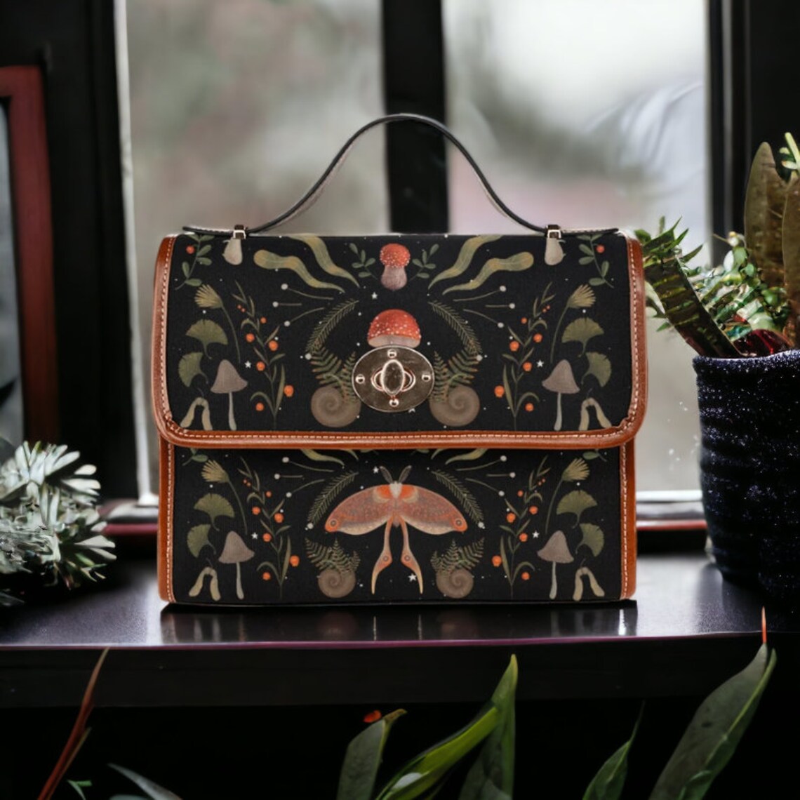 Mystical Dark Forest Satchel, Dark Cottagecore Cross-body Witch Satchel ...