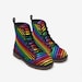 Rainbow Boots Rainbow Stripes Vegan Leather Combat Boots - Etsy