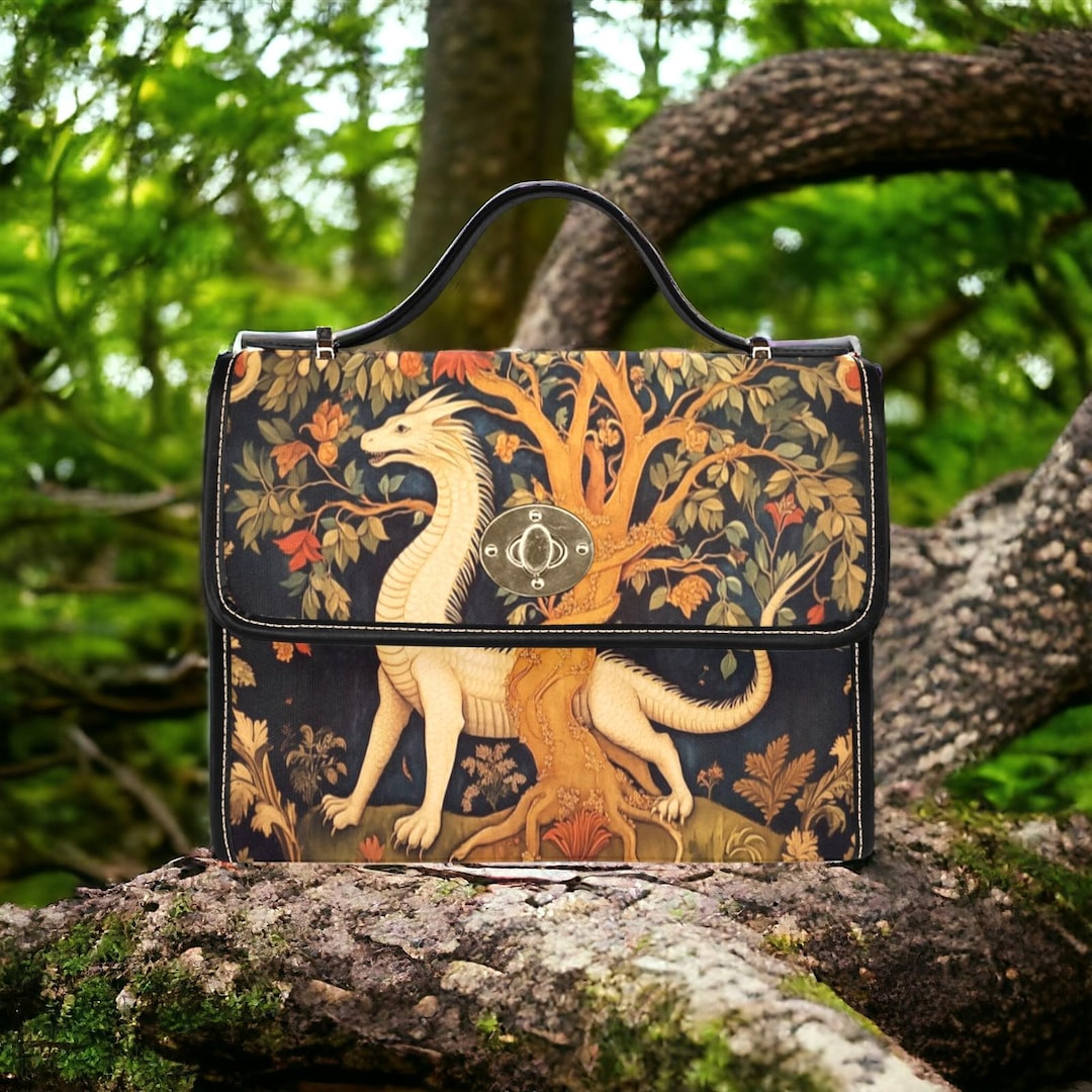 Medieval Woodland Dragon Satchel, Cottagecore Dragon Cross Body Bag ...