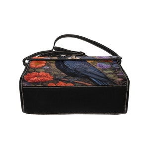 Dark Cottage Goth Witchy Crow and Floral Satchel, Dark Cottagecore Crow ...