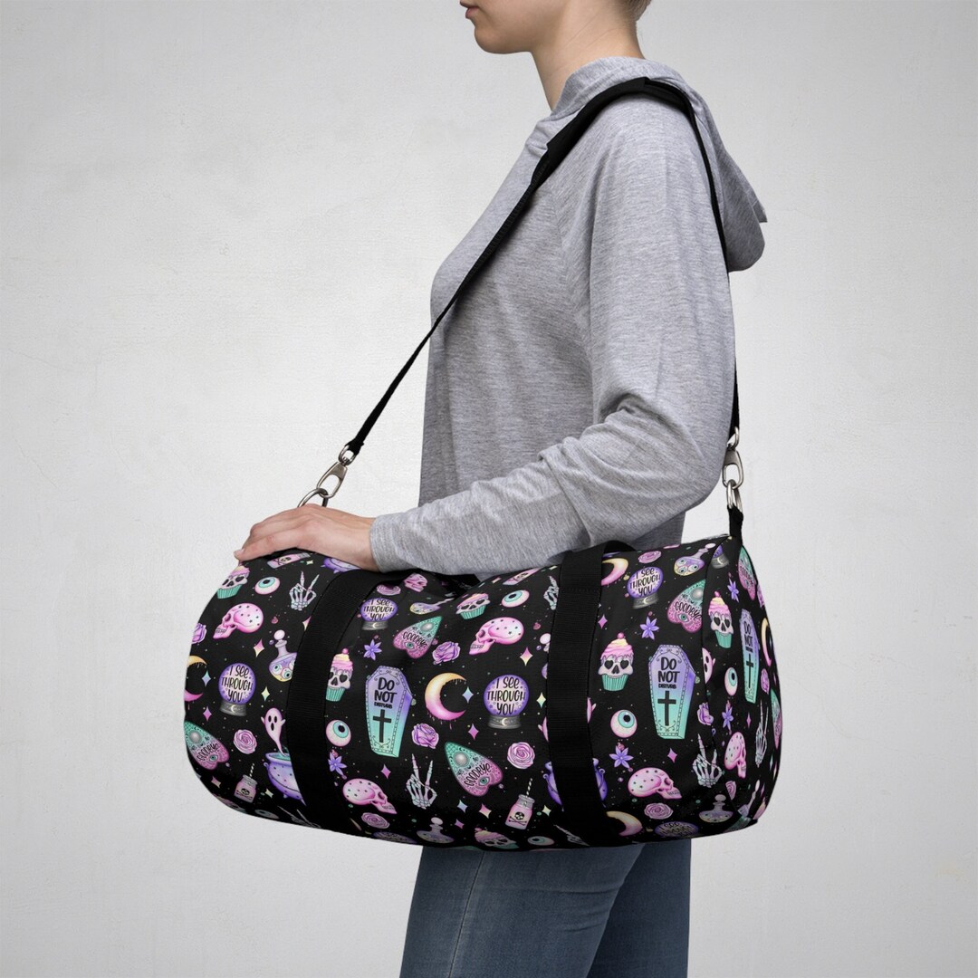 Spooky Cute Witchy Duffel Bag, Kawaii Witch Duffel Bag, Witchy ...