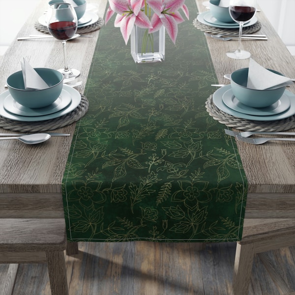 Table Runner Green - Etsy
