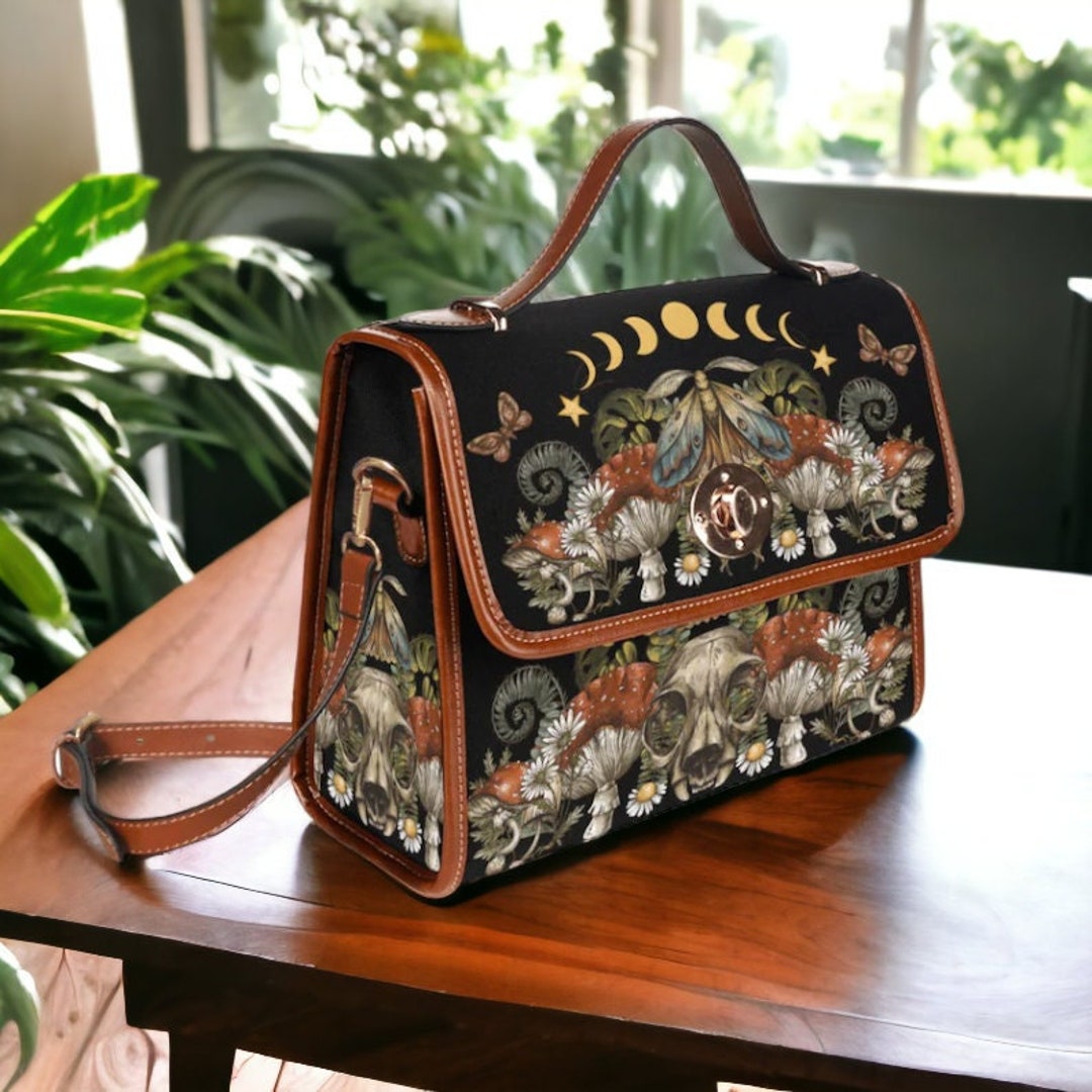 Witch Canvas Satchel Bag, Faecore Goblincore Witchcore Cross Body Bag ...