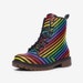 Rainbow Boots, Rainbow Stripes Vegan Leather Combat Boots, Pride Boots ...