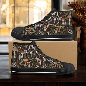Dark Forest Mushroom High Top Sneakers, Witchy Goblincore Mushroomcore ...