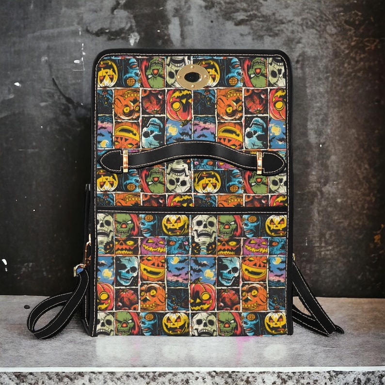 Halloween Theme Handbag, Horror Comics Cross Body Bag, Campy Horror ...