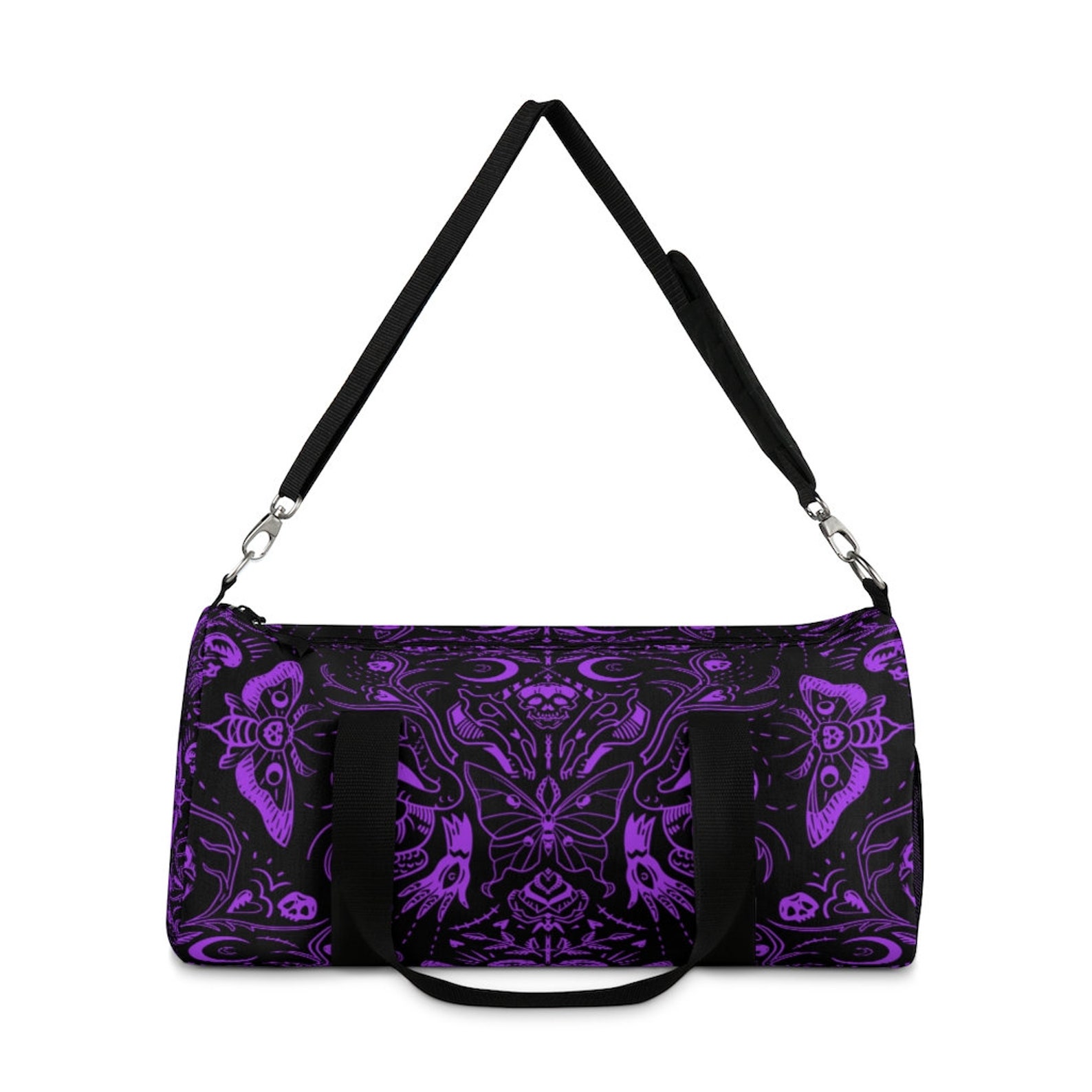 Pastel Goth Duffel Bag, Witchcore Clothing, Goth Skulls Moths Duffel ...
