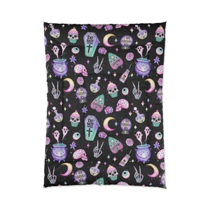 Pastel Witchy Comforter Queen, King Twin Dark Sweet Witchcore Bedding ...