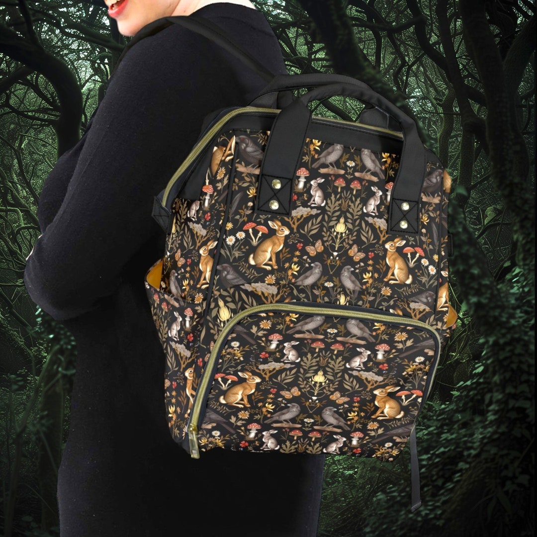 Dark Woodland Backpack, Forestcore Laptop Backpack, Dark Cottagecore ...