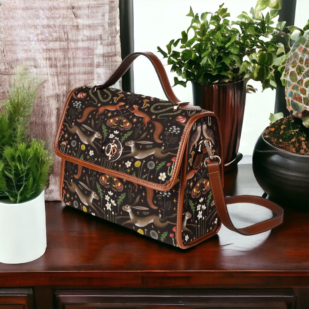 Dark Forest Witchy Canvas Satchel Bag Dark Cottagecore Cross Body Purse ...