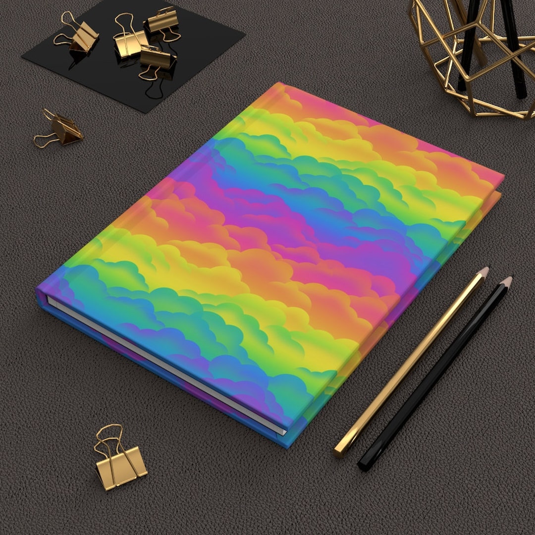 Vibrant Rainbow Clouds Journal, Teen Girl Rainbow Aesthetic Journal ...