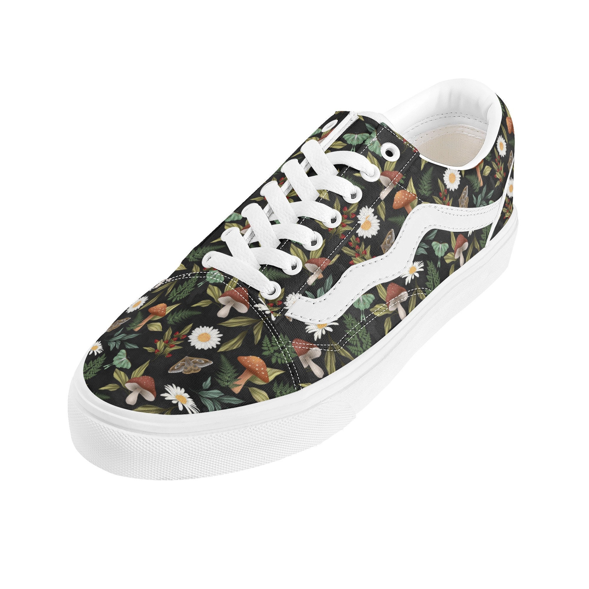 Dark Forest Goblincore Women's Old School Skate Style Sneakers, Dark ...