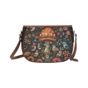 Mushroom Purse, Cottagecore Mushroom Saddle Bag Cross-body Purse ...
