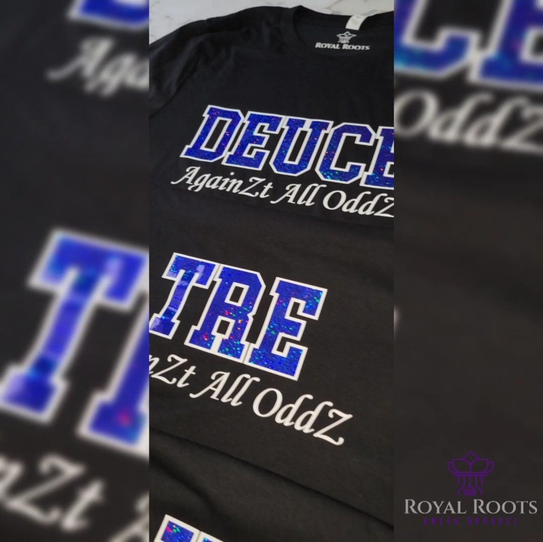 Royal Blue and White Custom Line Number Greek T-shirt , Long Sleeve , Sweatshirt , Hoodie / Ace ...