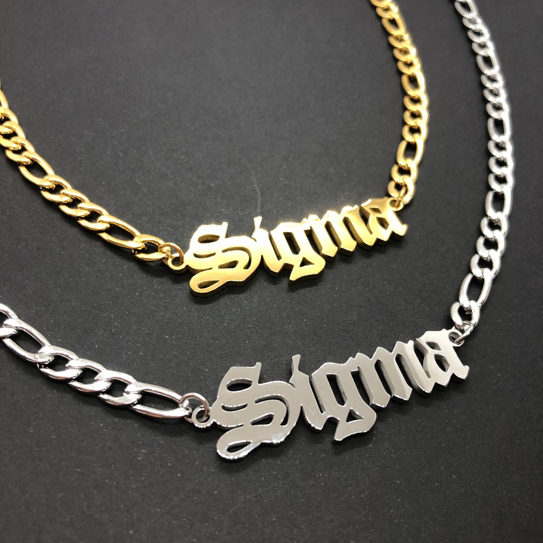 Sigma Necklace – Fraternity Gift, Sigma Chain, 1914 Chain, Greek Letter Necklace, Sigma Jewelry ...