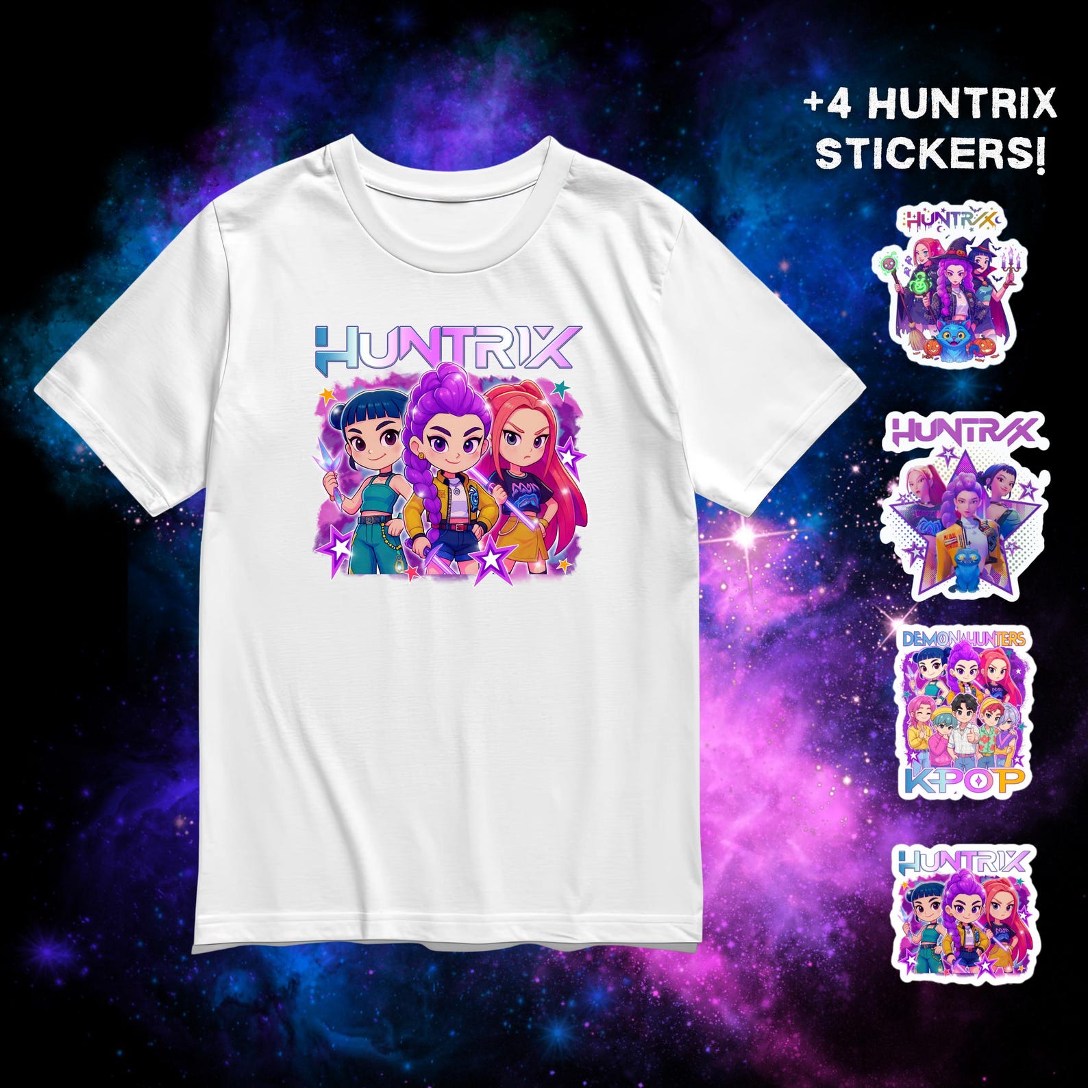 Huntrix T-shirt | Demon Hunters Anime Shirt | Huntrix Demon Hunters ...