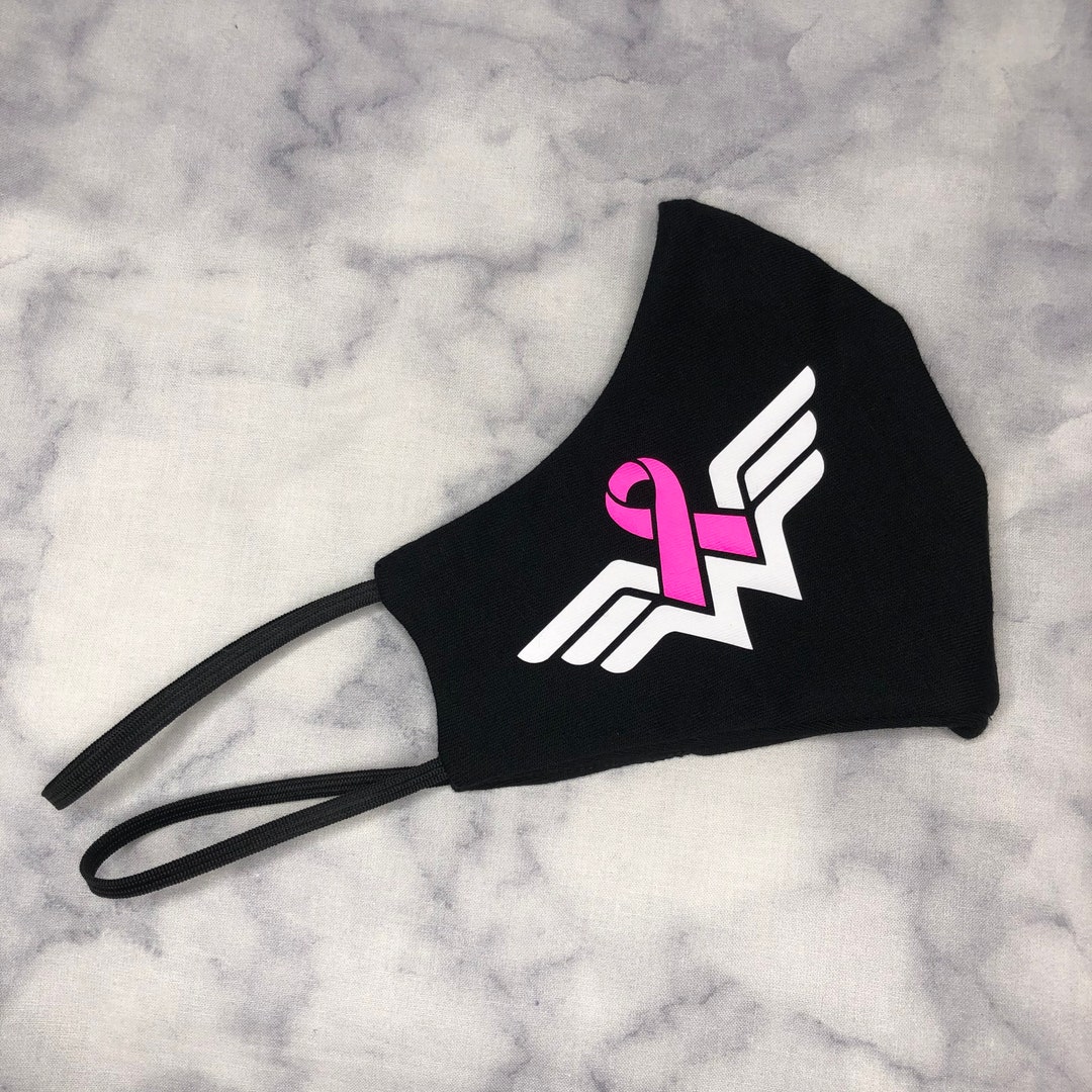 Breast Cancer Awareness Face Mask / Wonder Woman Pink Ribbon Mask ...