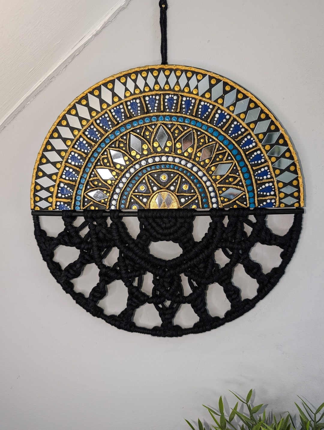 Macrame Mandala Wall Hanging: Dot Art Mosaic, Home Decor - Etsy