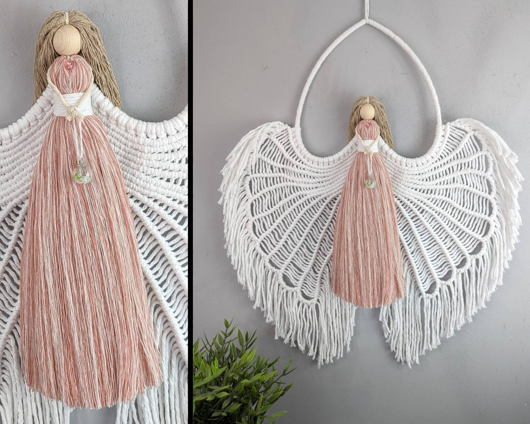 Macrame Angel Wings/ Macramé/ Guardian Angel/ Wall Hanging/ Wall Decor ...