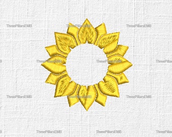 Sunflower Monogram Fall Digital Machine Embroidery Applique | Etsy