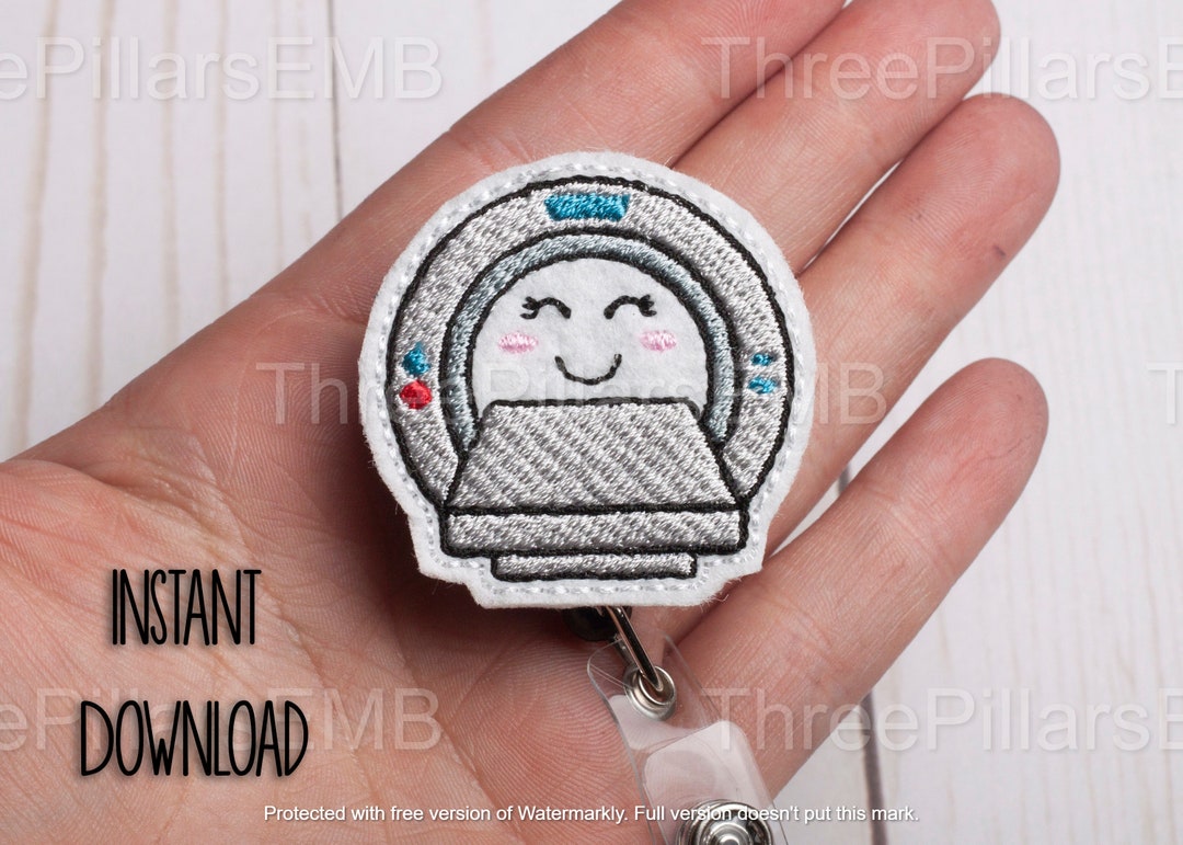 MRI Machine Feltie Embroidery Design, Kawaii MRI Embroidery File, MRI ...