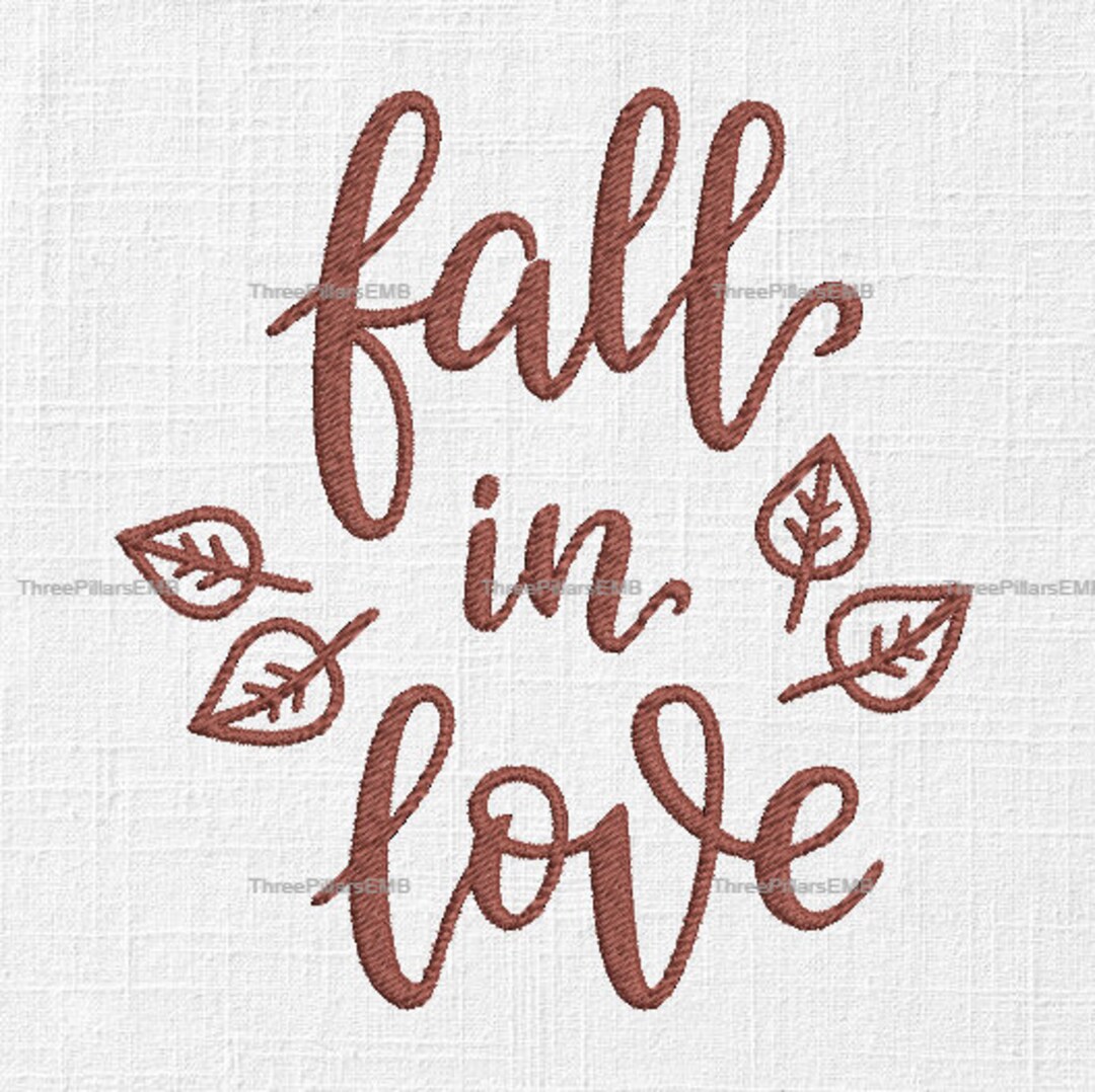Fall in Love Seasonal Embroidery Design - Etsy