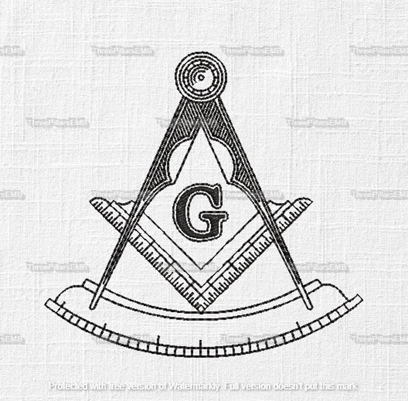 Past Masters Square and Compass Redwork Design - Etsy