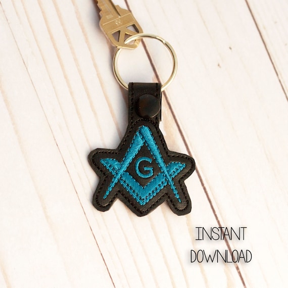 Masonic Square and Compass Snap Tab Keyfob Embroidery Design - Etsy