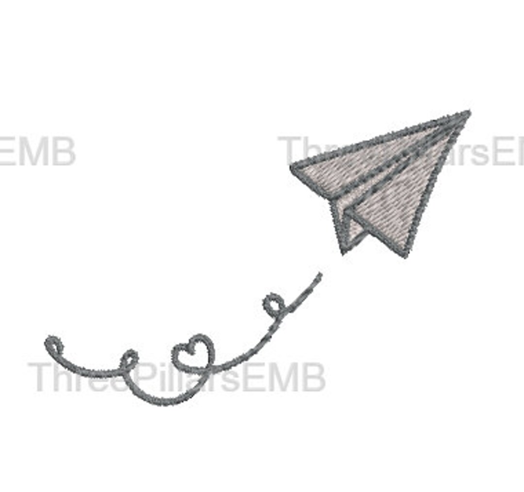 Paper Airplane Embroidery Design - Back to School! - Etsy