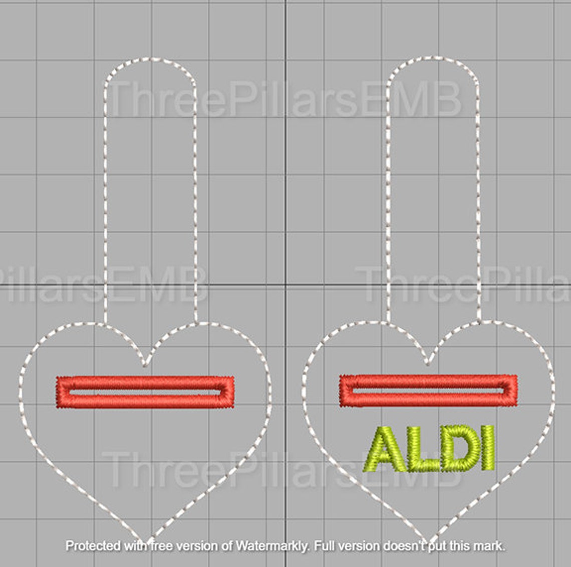 Quarter Keeper Embroidery Design, Aldi Quarter Holder Key Fob ...