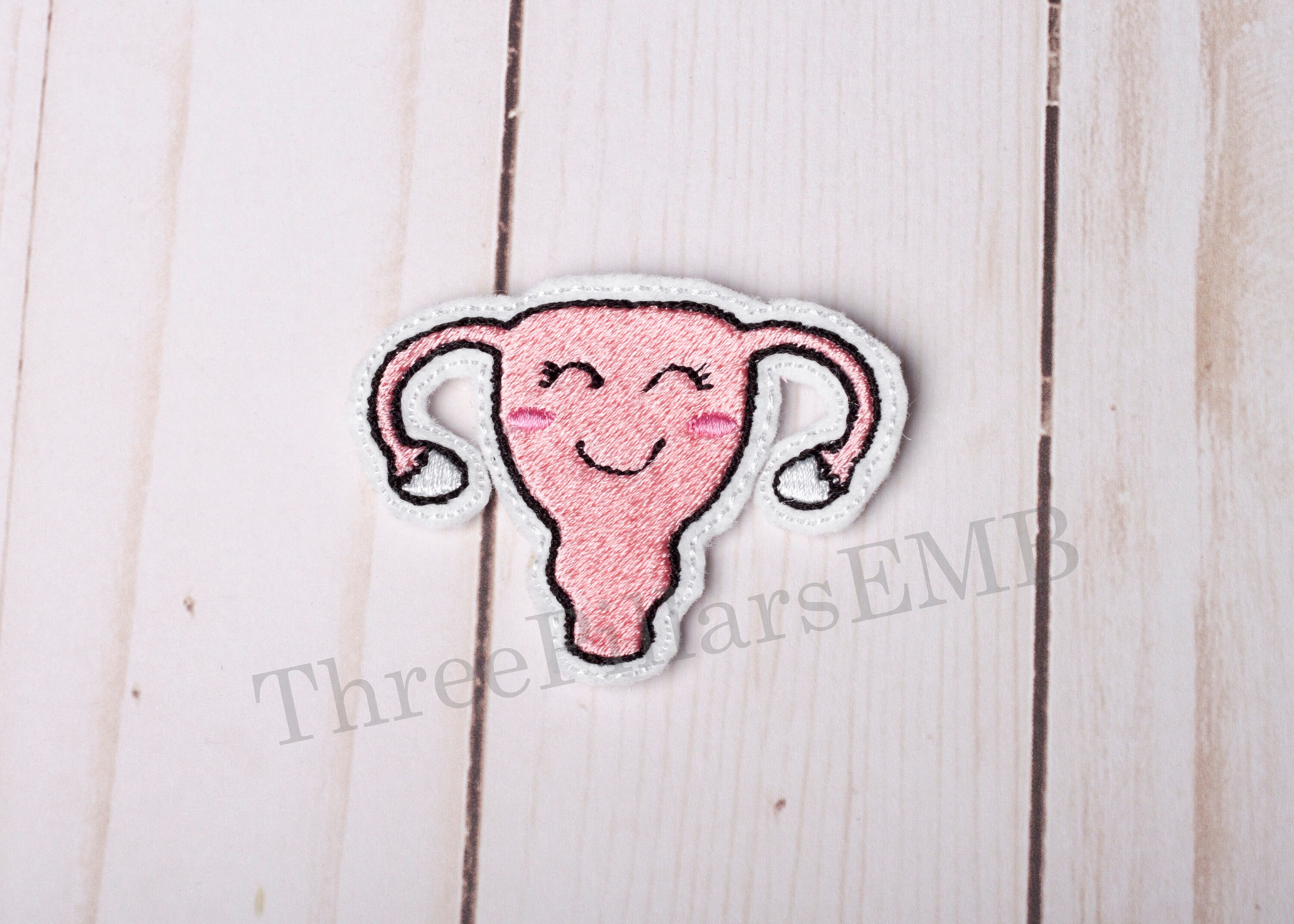Happy Uterus Embroidery File - Kawaii Design - Etsy