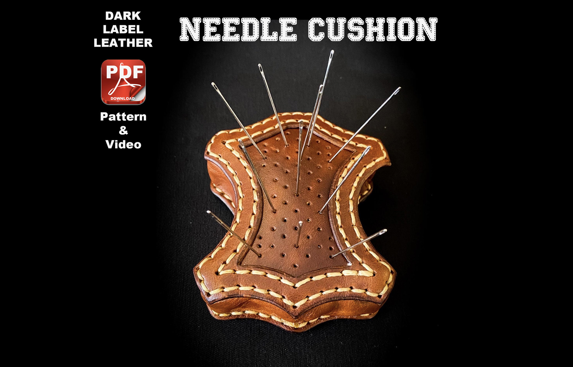 Leather Needle Cushion PDF Pattern Digital Download Leather Pincushion ...