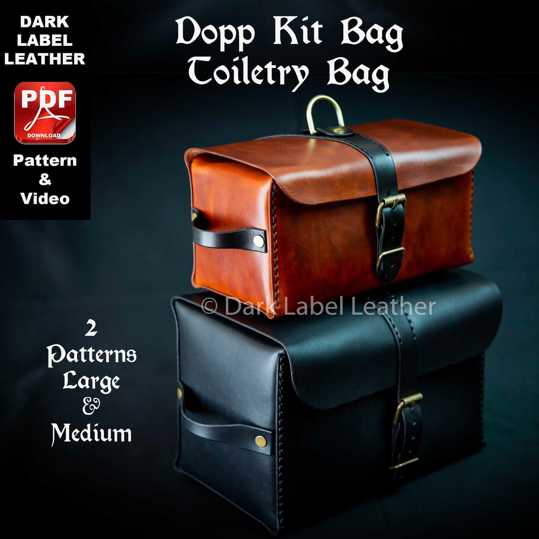 Leather Dopp Kit Toiletry Bag Set PDF Pattern Digital Download Travel ...