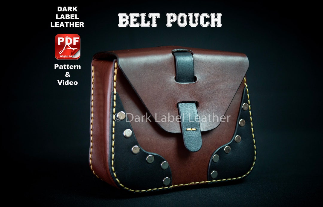 Leather Bushcraft Bag Belt Pouch PDF Pattern Digital Download Waist Bag ...