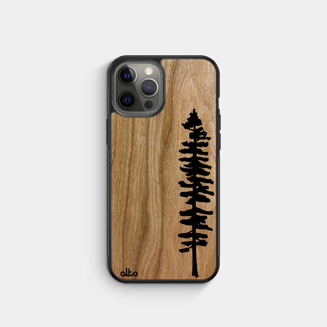 Cherry Sitka -real Wood iPhone Case- iPhone 17 Pro, 16,15 Samsung ...