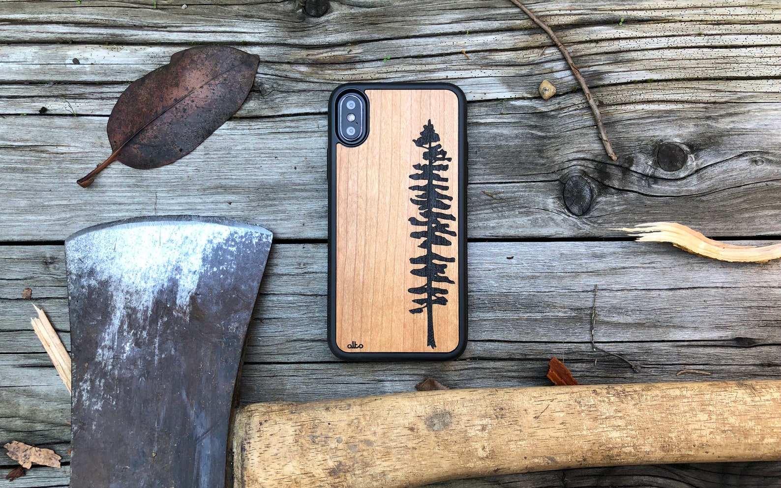 Cherry Sitka Real Wood Iphone Case Iphone 14 13 12 - Etsy