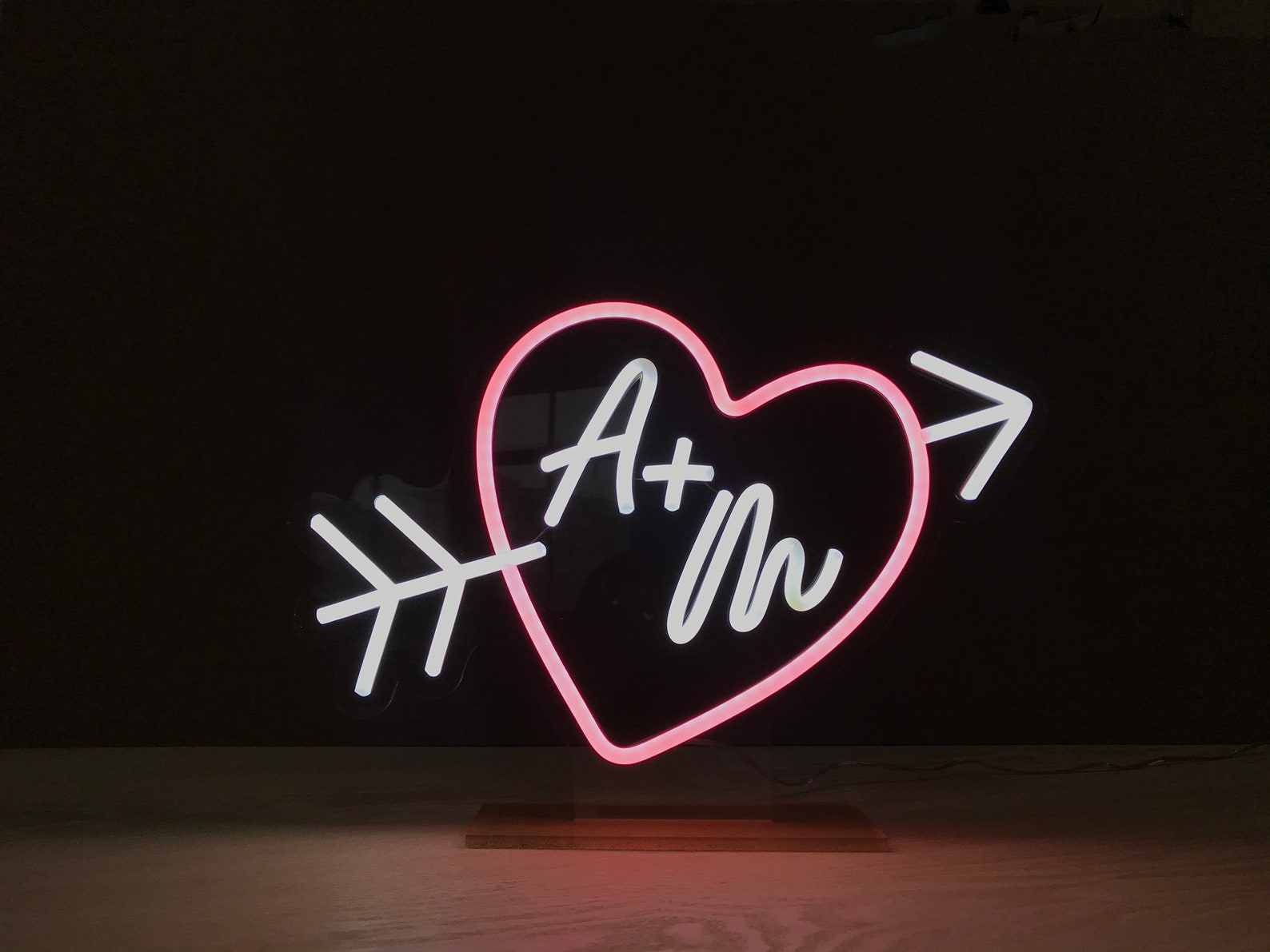 Custom Initials Heart Neon Sign - Wedding Decor - Etsy